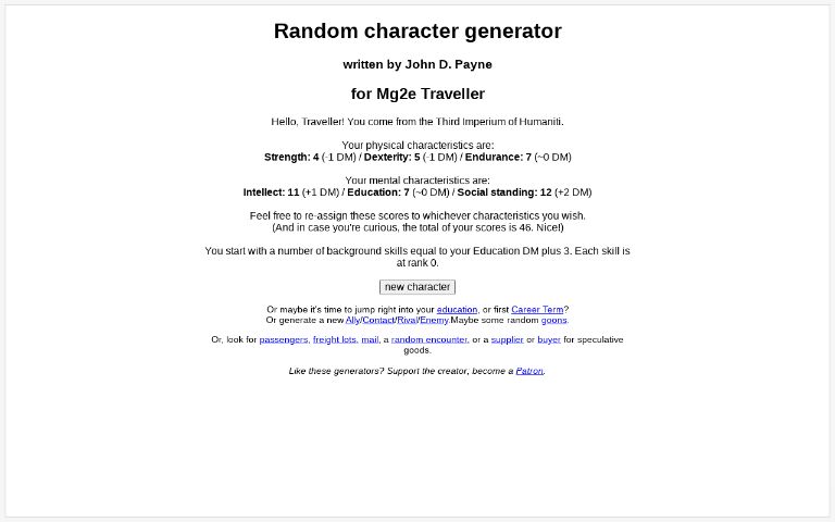 Random character generator