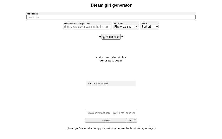 Dream girl generator