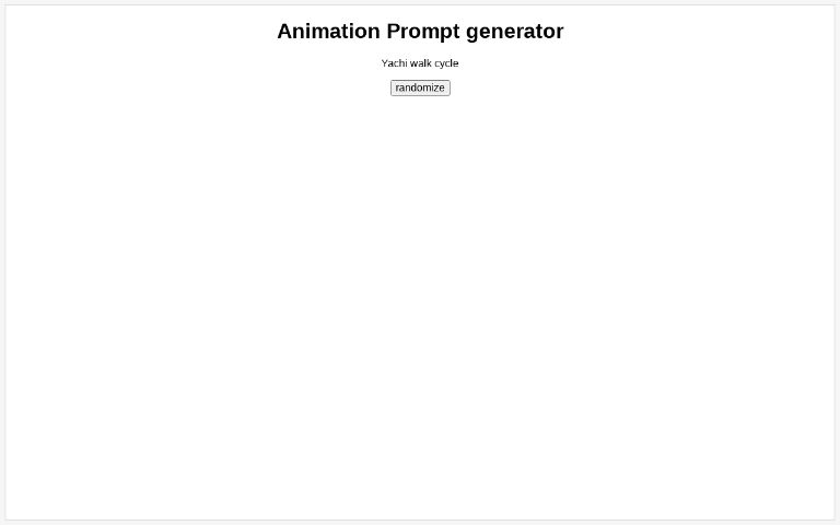 Animation Prompt generator