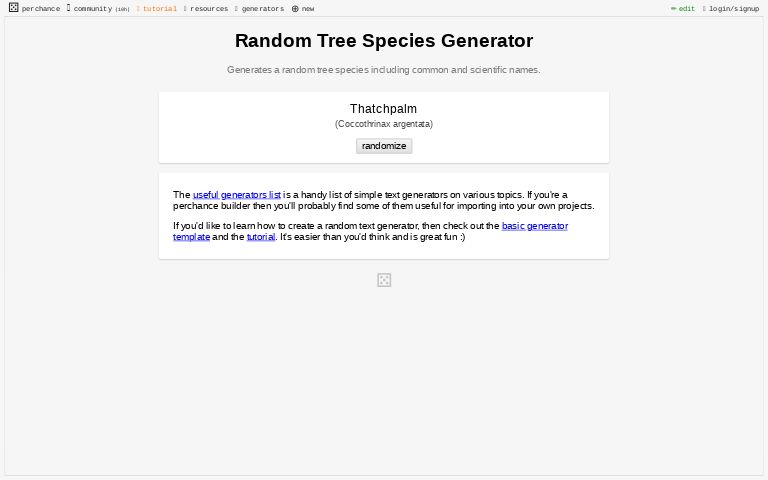 Random Tree Species Generator