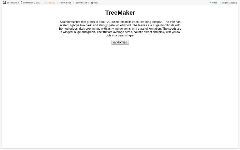TreeMaker ― Perchance Generator