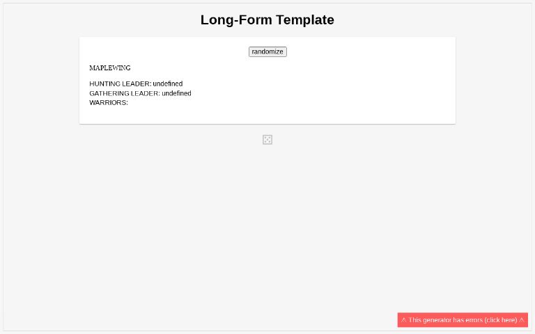 Long-Form Template ― Perchance Generator