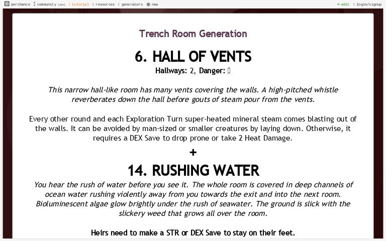 Trench Room Generation