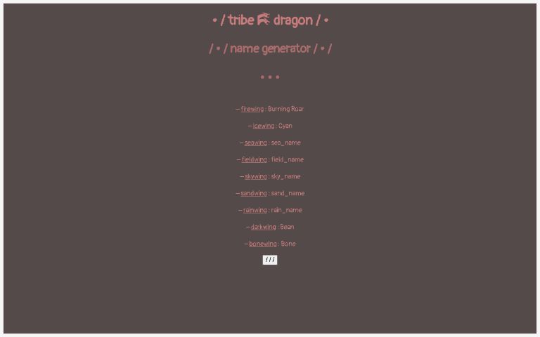 tribe dragon / • ― Perchance Generator