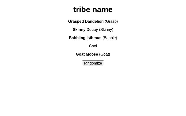 tribe name ― Perchance Generator