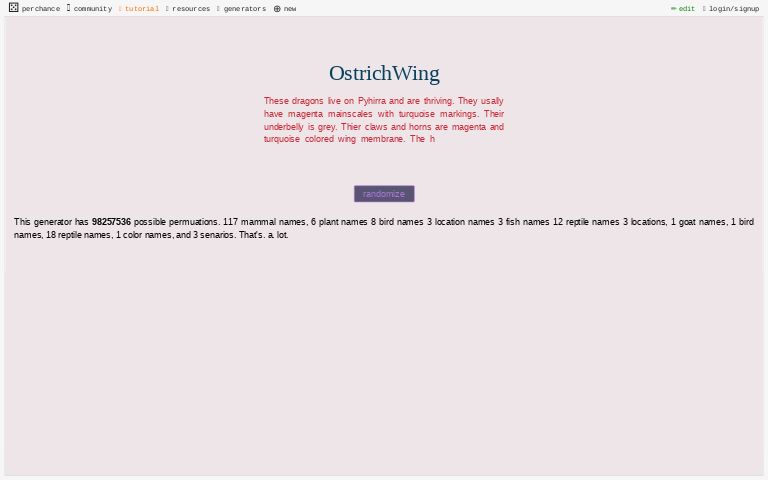Wings of Fire Tribe Maker (WIP) ― Perchance Generator