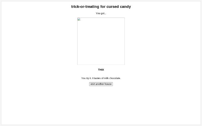 trick-or-treating for cursed candy ― Perchance Generator