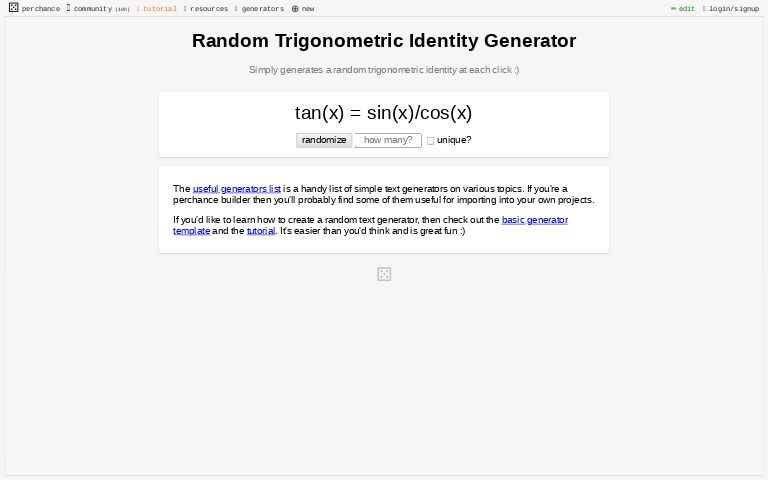 Random Trigonometric Identity Generator