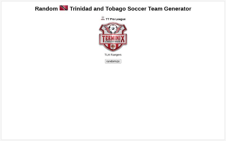 Random Trinidad and Tobago Soccer Team Generator