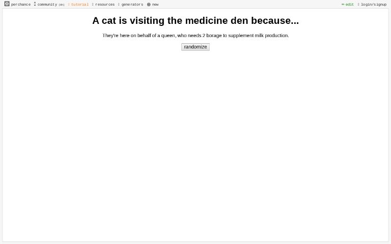 A cat is visiting the medicine den because... ― Perchance Generator