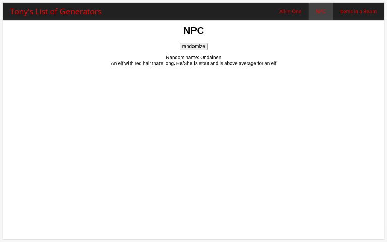 NPC ― Perchance Generator