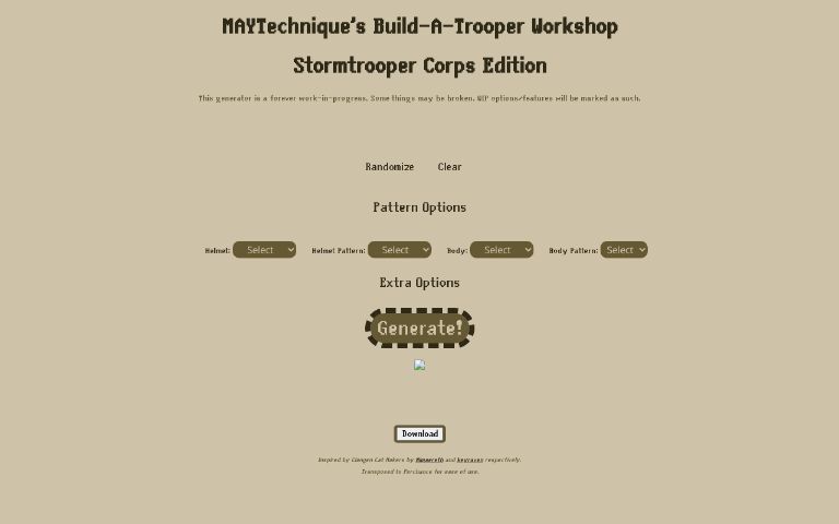 MAYTechnique's Build-A-Trooper Workshop ― Perchance Generator