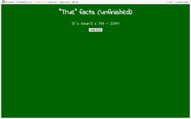"True" facts (unfinished) ― Perchance Generator
