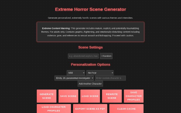 Extreme Horror Scene Generator