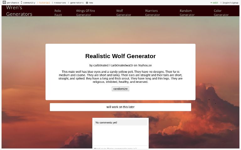 Realistic Wolf Generator