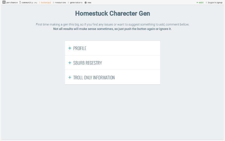 Homestuck Charecter Gen