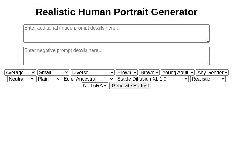 Realistic Human Portrait Generator