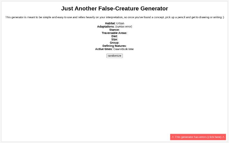 Just Another False-Creature Generator