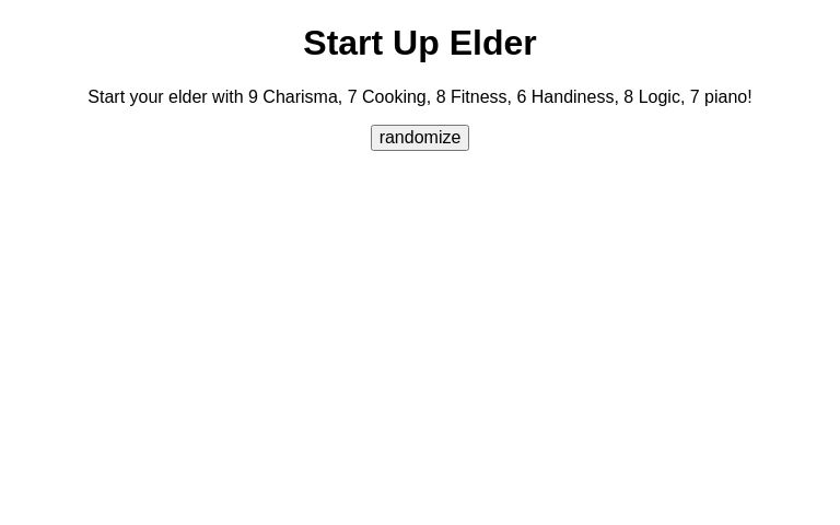 Start Up Elder ― Perchance Generator