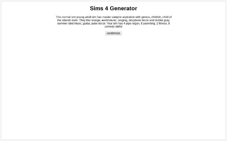 Sims 4 Generator