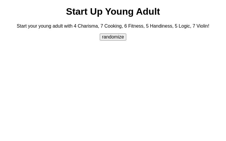 Start Up Young Adult ― Perchance Generator