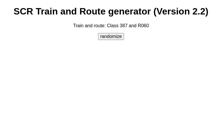 SCR Train and Route generator (Version 2.2)