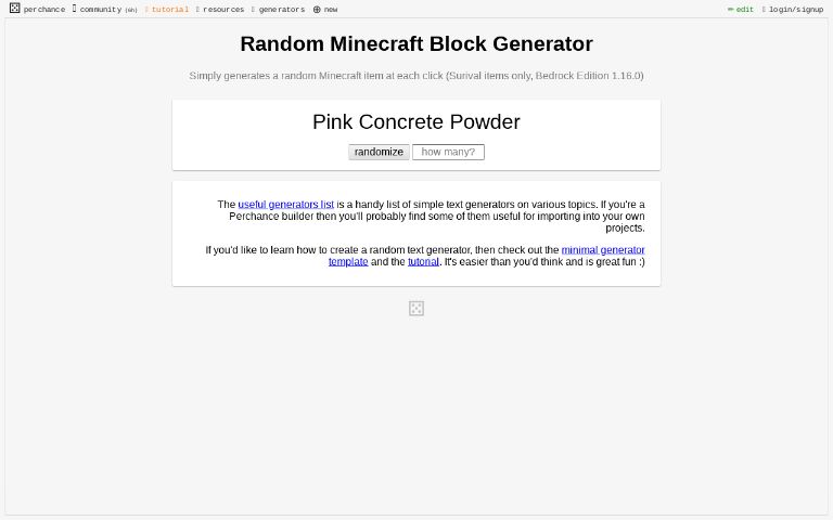 Random Minecraft Block Generator