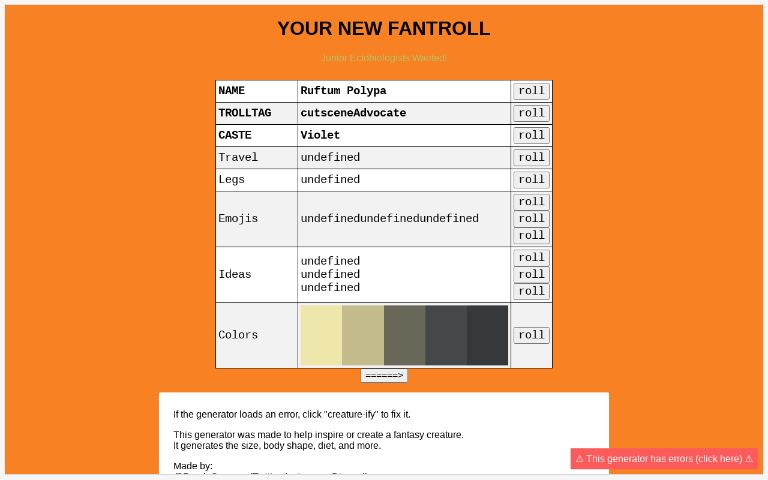 Fantroll Generator