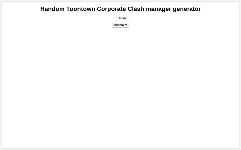 Random Toontown Corporate Clash manager generator