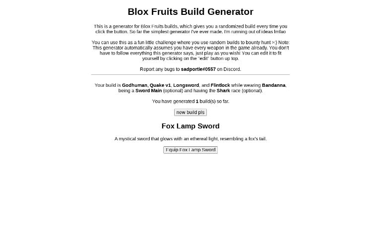 Blox Fruits Build Generator