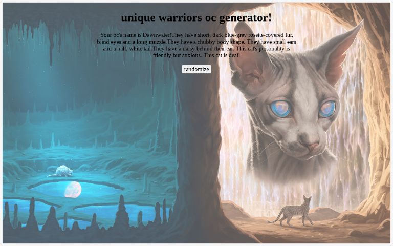 unique warriors oc generator!