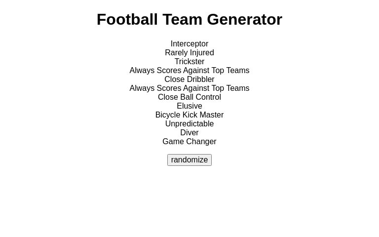 Football Team Generator