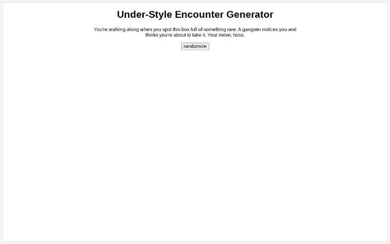 Under-Style Encounter Generator
