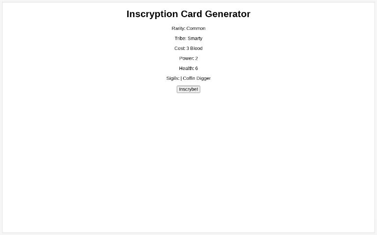 Inscryption Card Generator