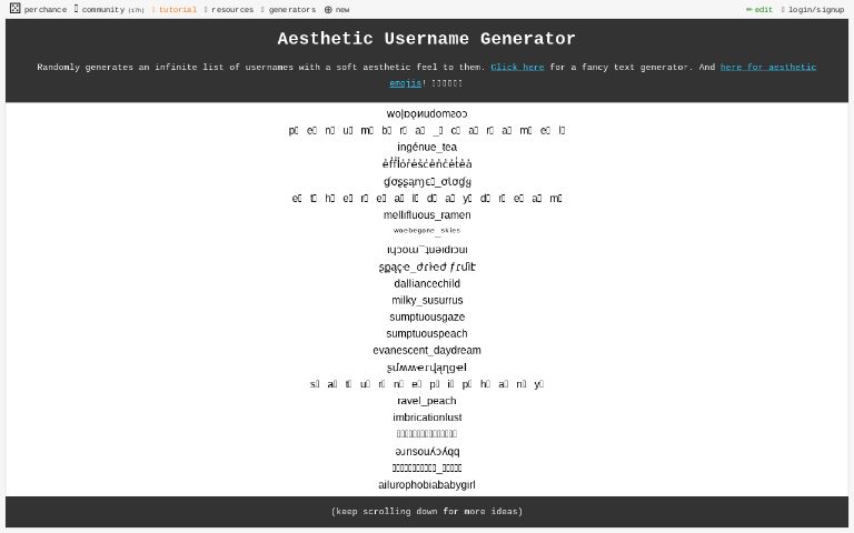 Aesthetic Username Generator