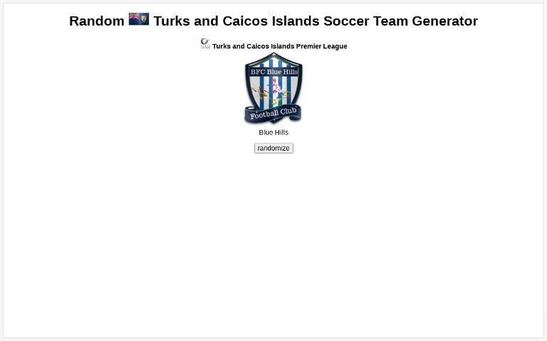 Random Turks and Caicos Islands Soccer Team Generator