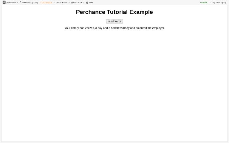 Perchance Tutorial Example ― Perchance Generator