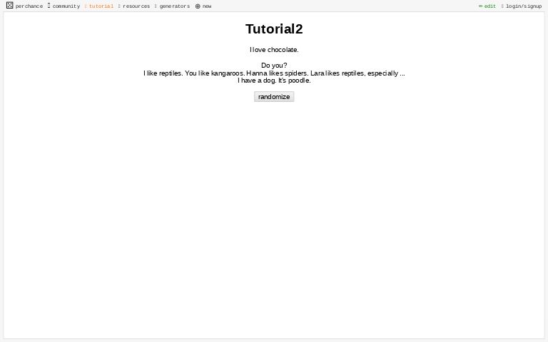 Tutorial2 ― Perchance Generator