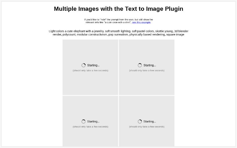 Multiple Images with the Text to Image Plugin