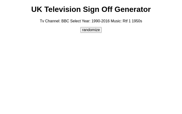 UK Television Sign Off Generator