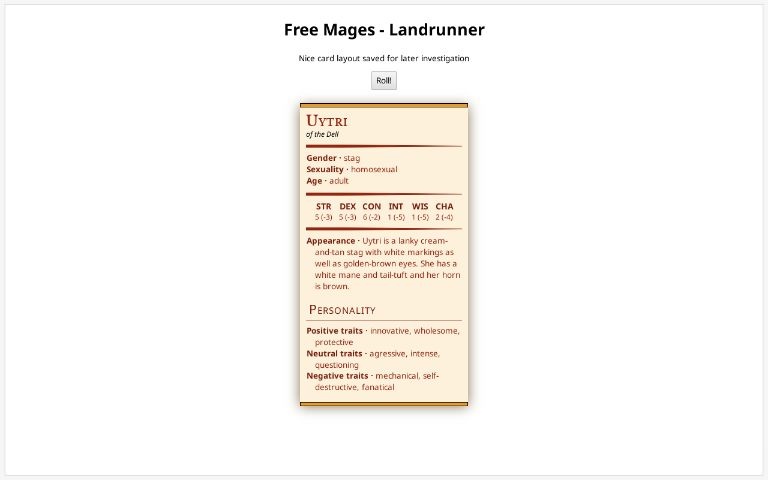 Free Mages - Landrunner ― Perchance Generator