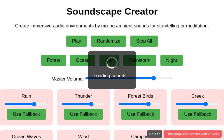 Soundscape Creator ― Perchance Generator