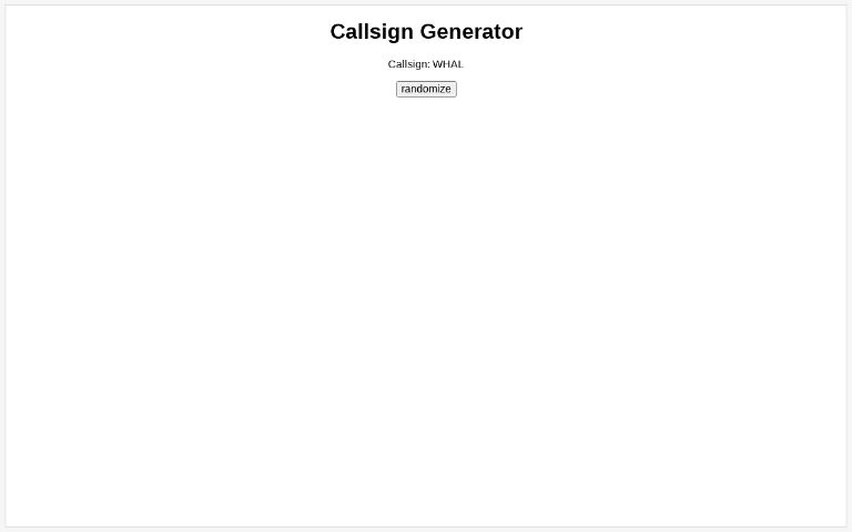 Callsign Generator