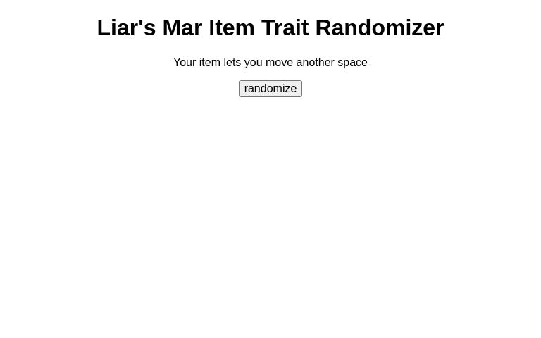 Liar's Mar Item Trait Randomizer ― Perchance Generator