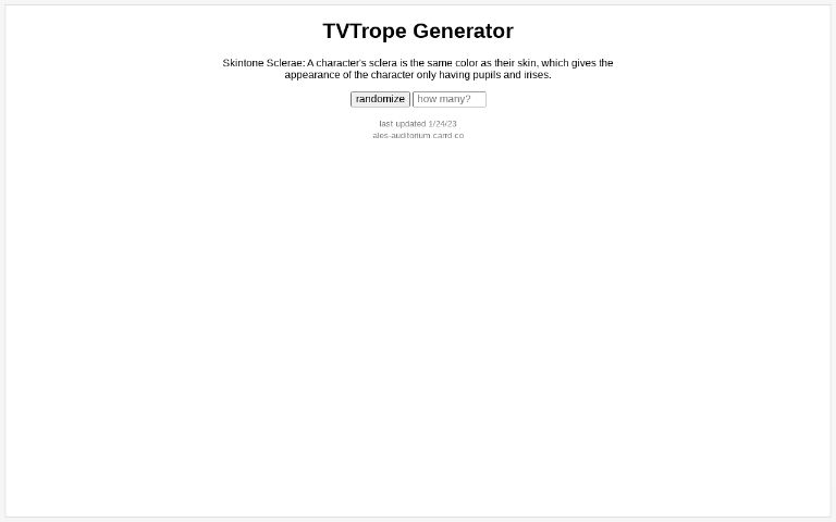 TVTrope Generator