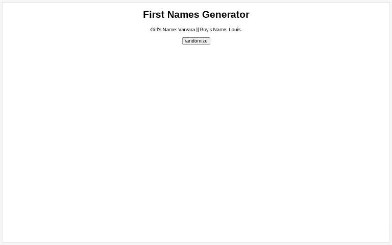 First Names Generator