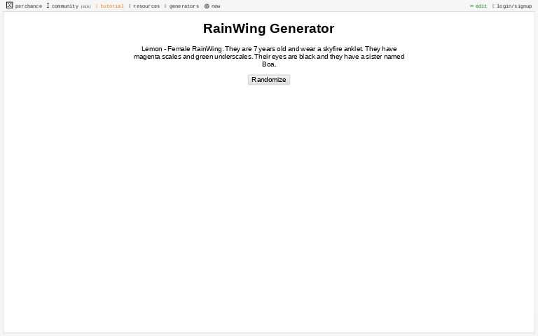 RainWing Generator
