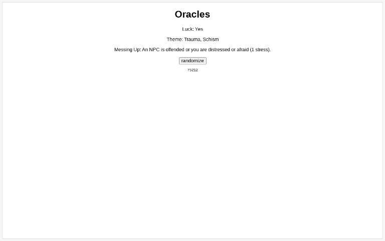 Oracles ― Perchance Generator