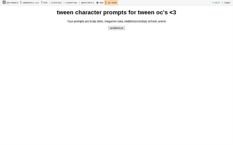 tween character prompts for tween oc's