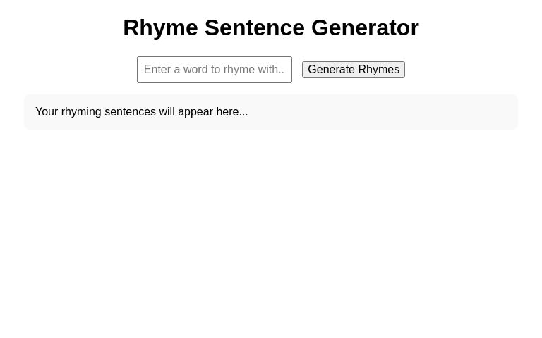 Rhyme Sentence Generator